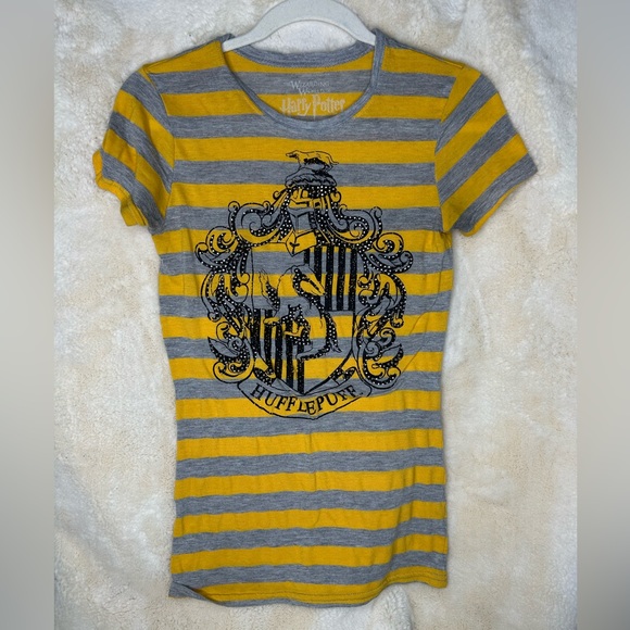 Warner Bros. | Tops | Harry Potter Hufflepuff Yellow Striped Womens ...